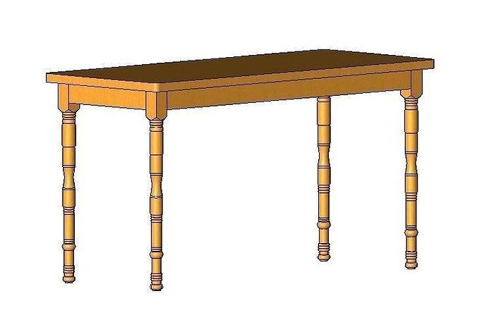 Farmhouse Table free 3D model | CGTrader