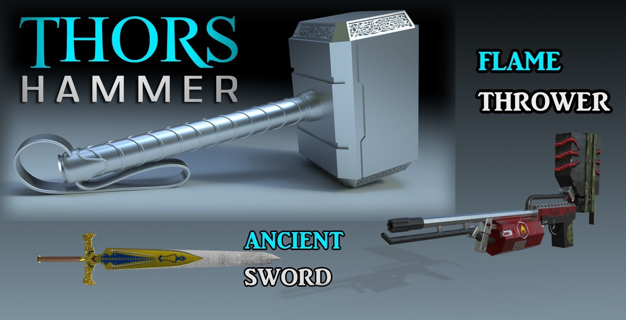 3D model 2 FREE MODELS Pack of Low poly and high poly game models VR ...