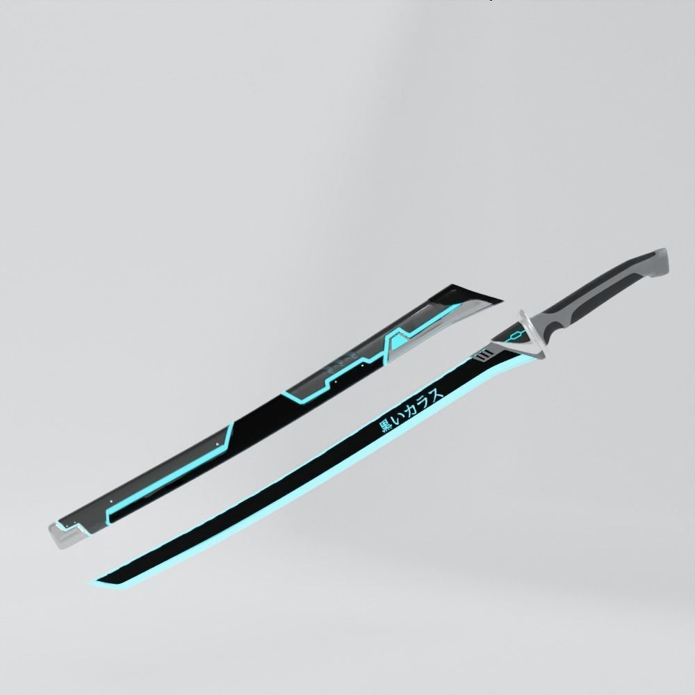 FREE SC-FI SWORD cyberpunk free 3D model rigged | CGTrader