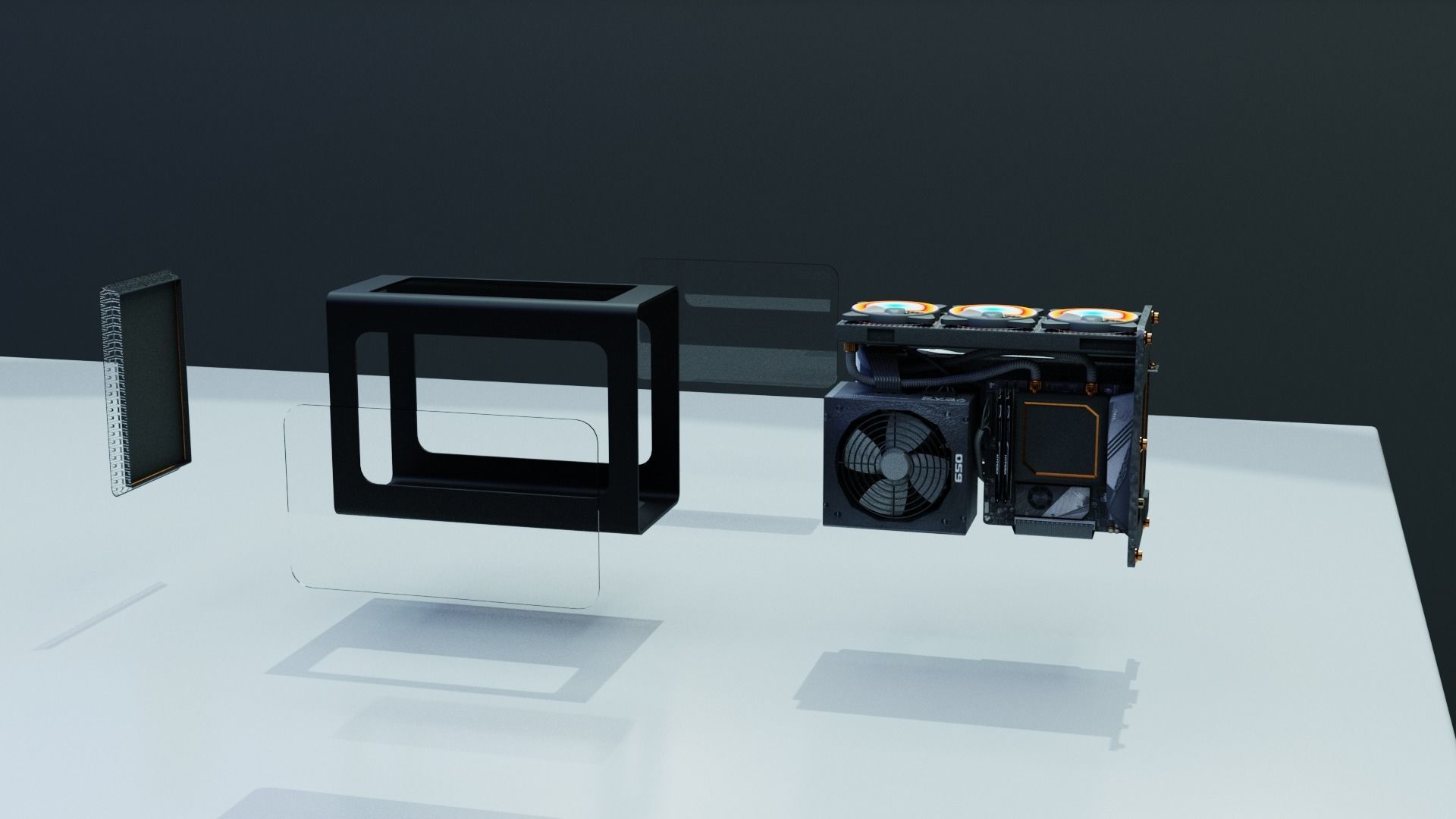 Mini ITX PC Water Cooled 3D model | CGTrader