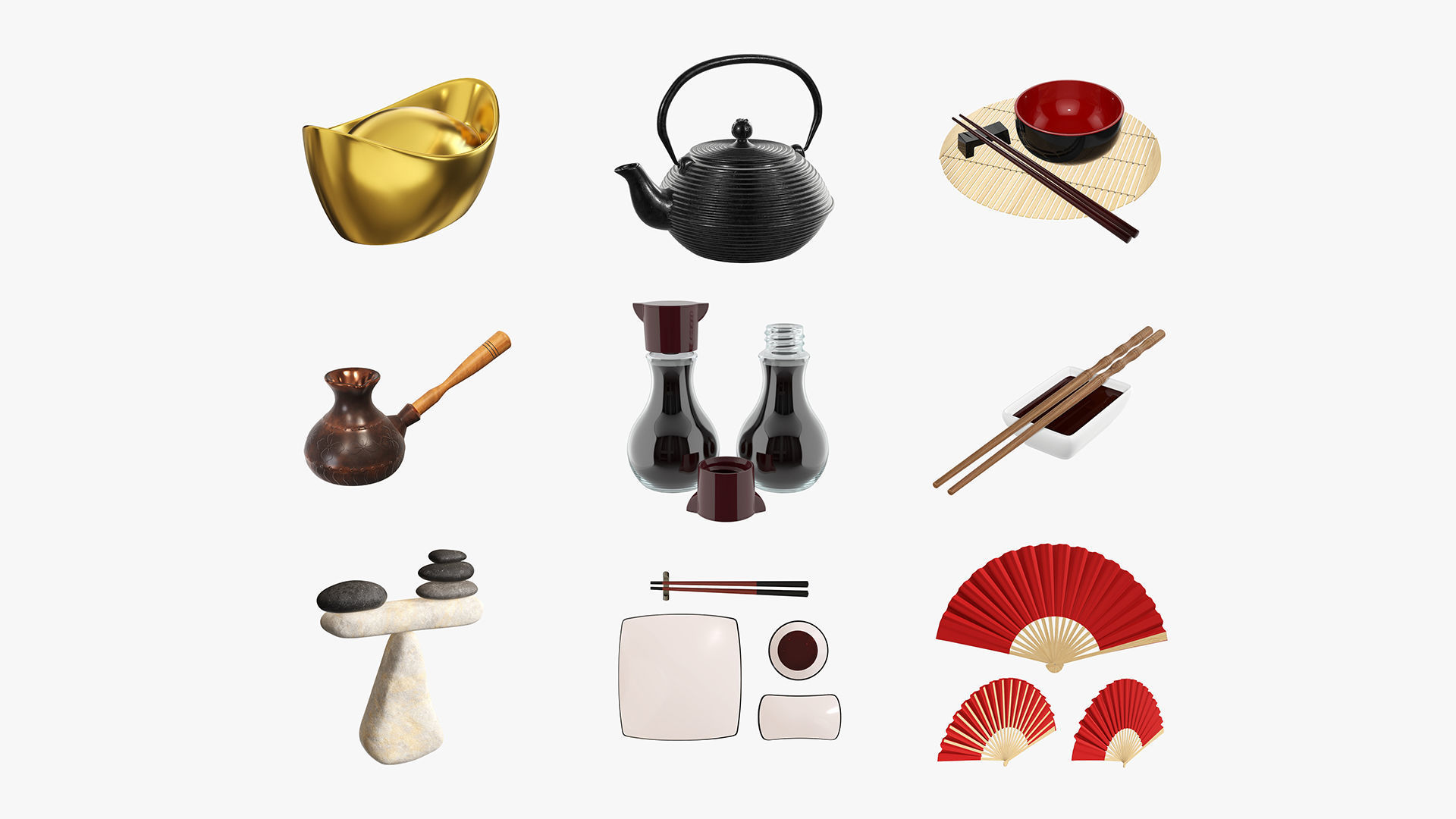 Chinese style objects 3D Model Collection | CGTrader