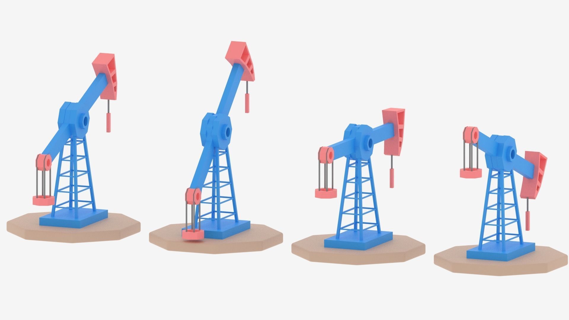 3D model Cartoon Oil Pump Jack VR / AR / low-poly | CGTrader