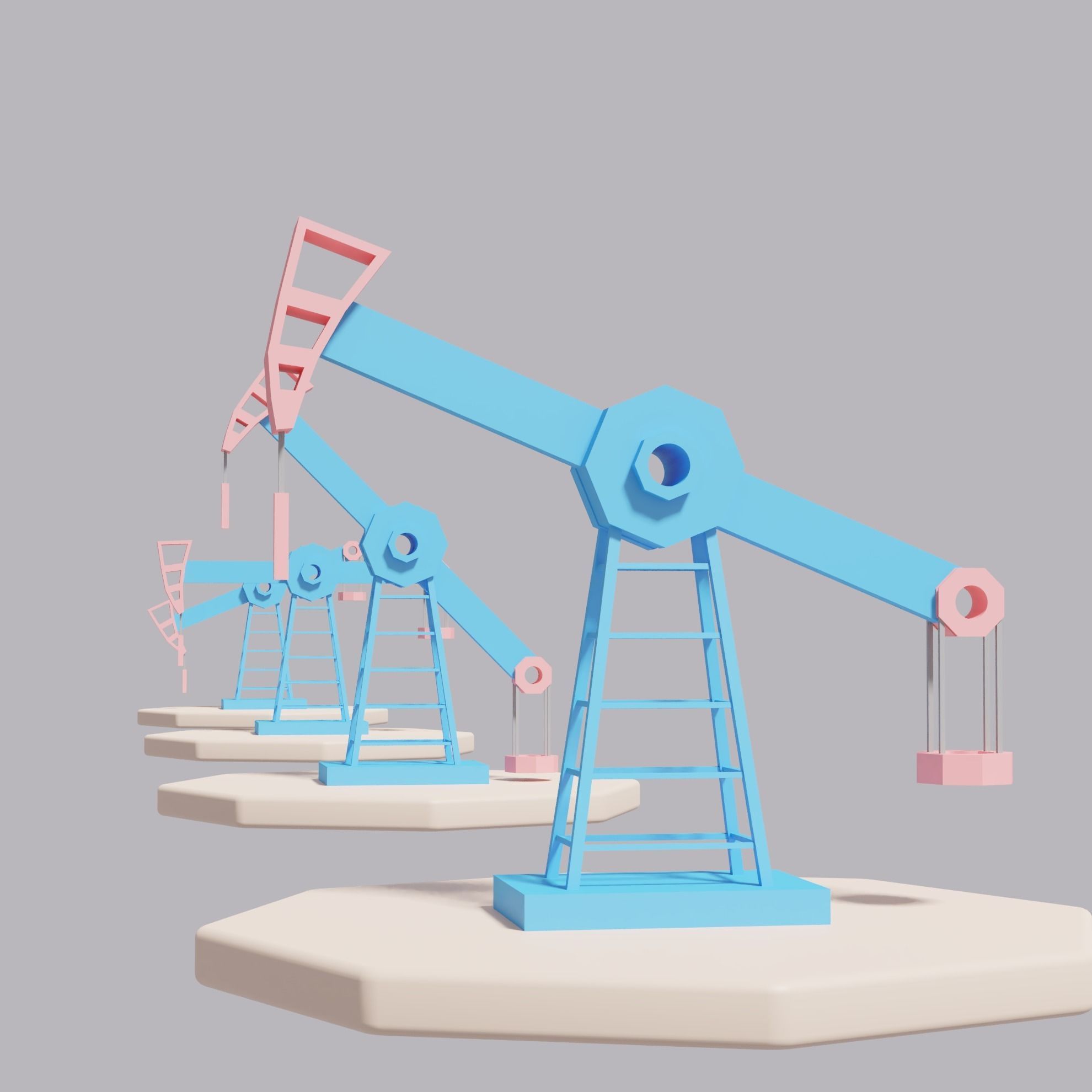3D model Cartoon Oil Pump Jack VR / AR / low-poly | CGTrader