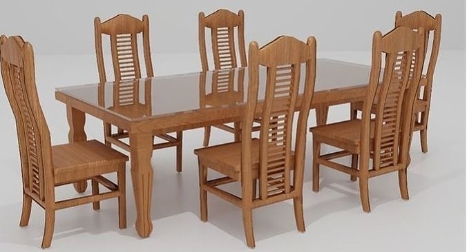 DINING TABLE MADE IN TEAK WOOD free 3D model | CGTrader