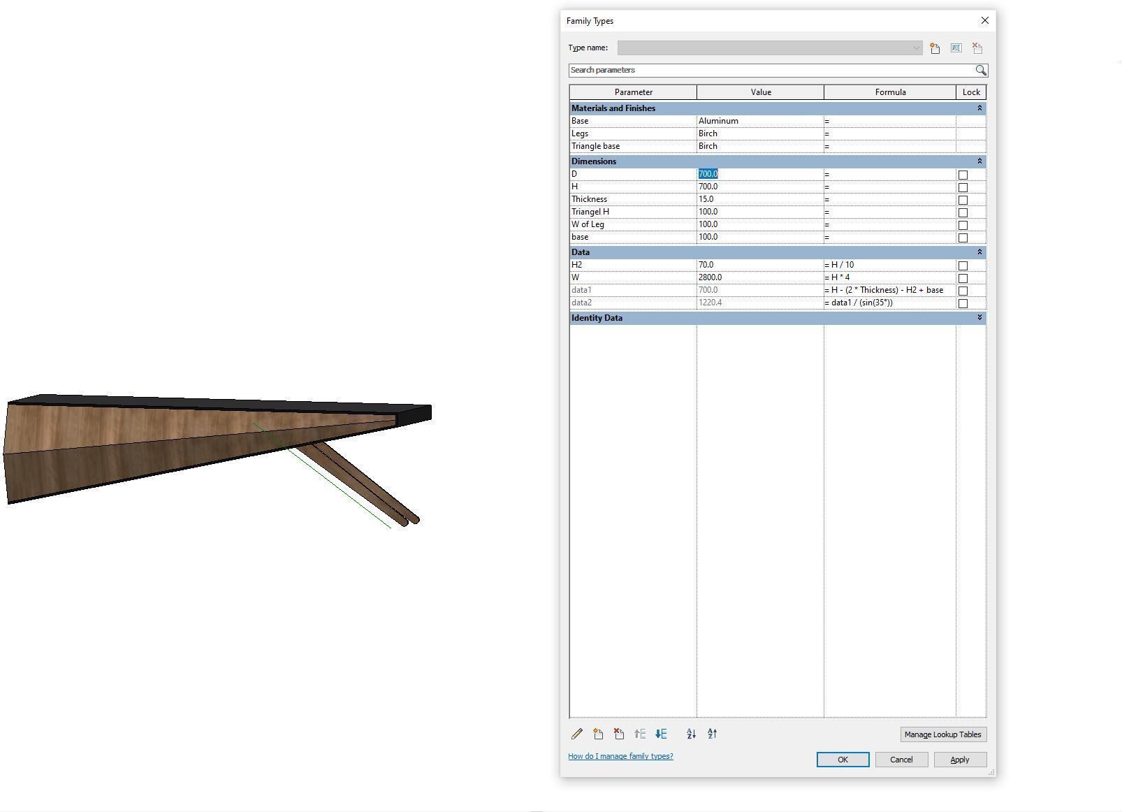 3D model Special furniture - Full parametric Revit Family VR / AR / low ...