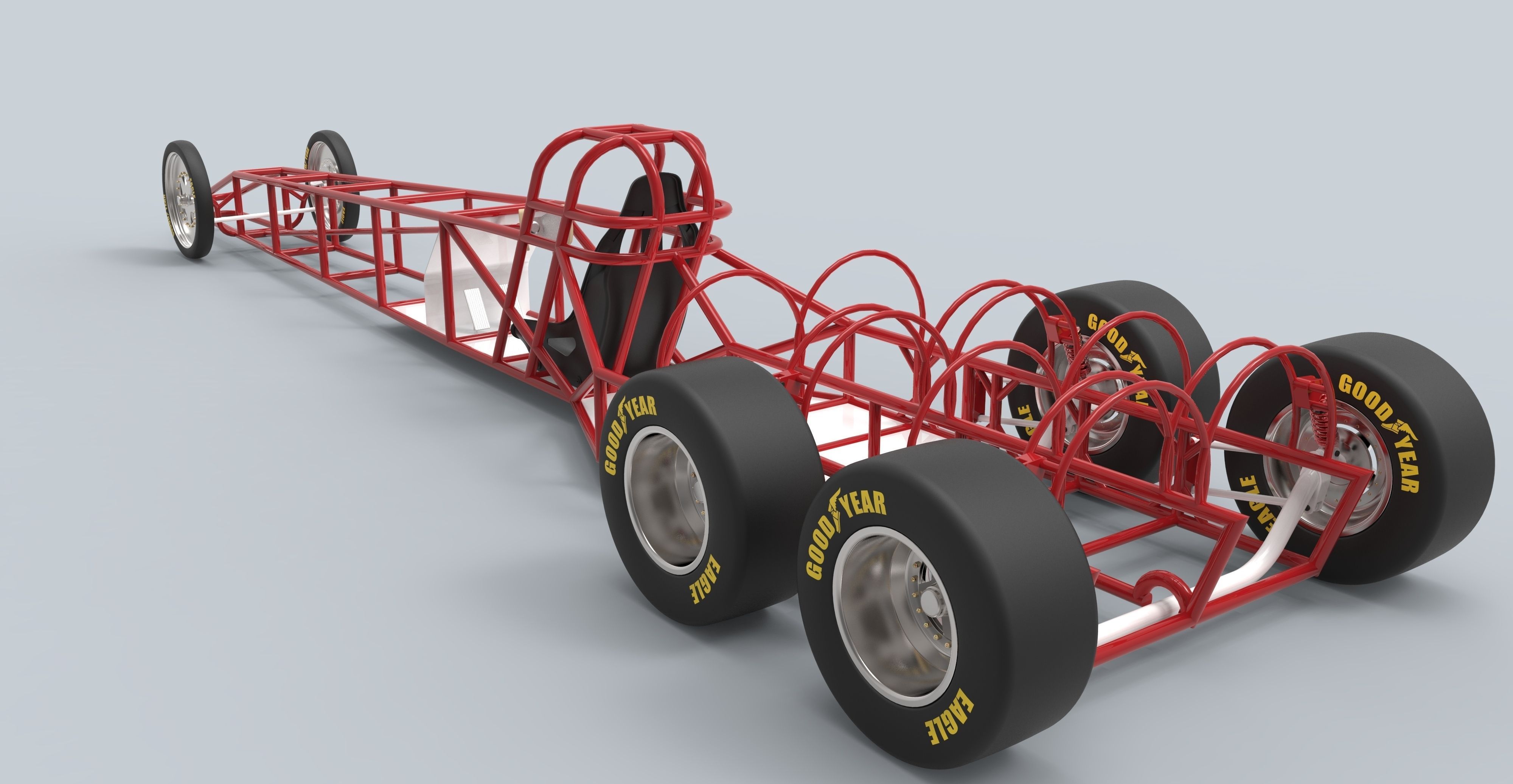 Twin-engined jet dragster 3D model | CGTrader