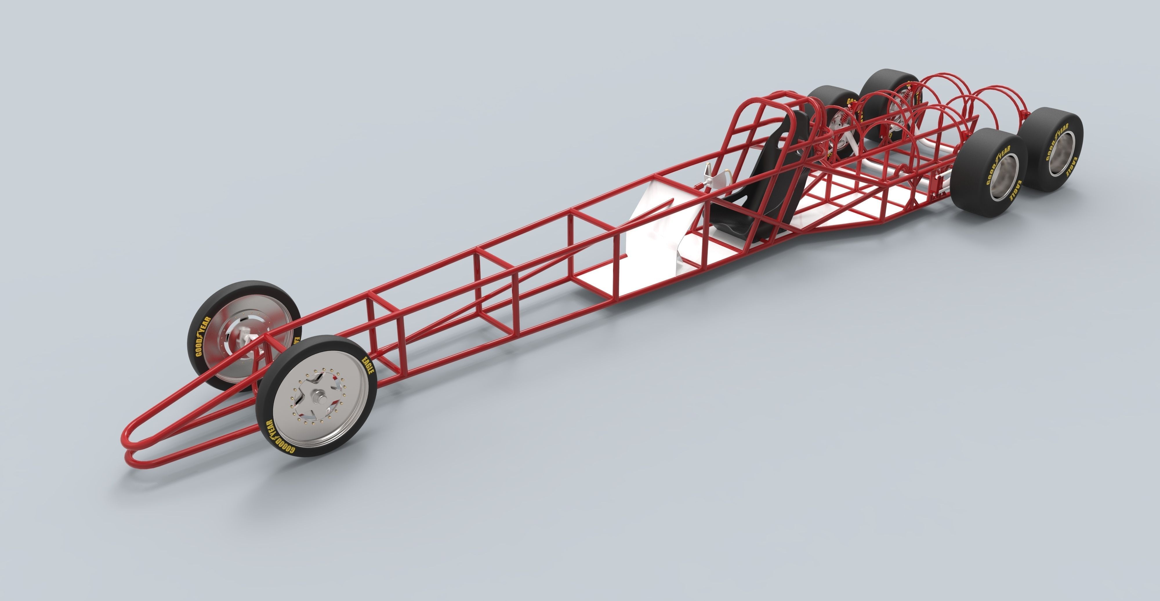 Twin-engined jet dragster 3D model | CGTrader