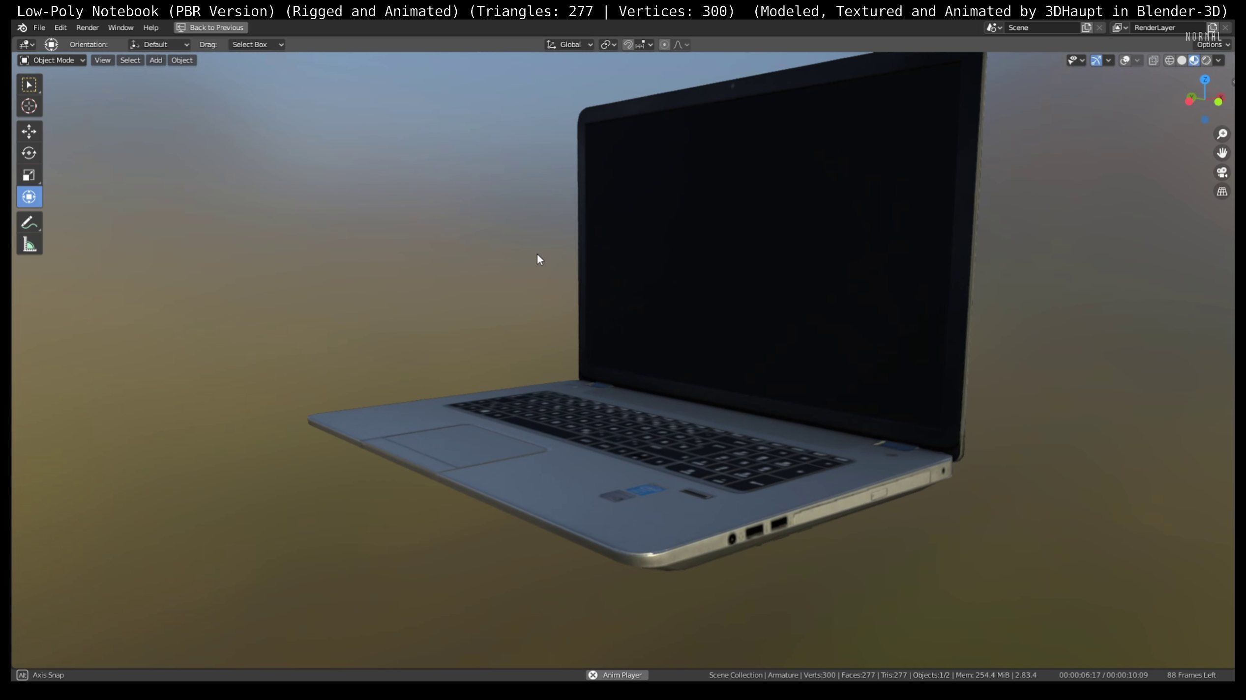 3D model Lowpoly Notebook Blender-29 Version VR / AR / low-poly | CGTrader