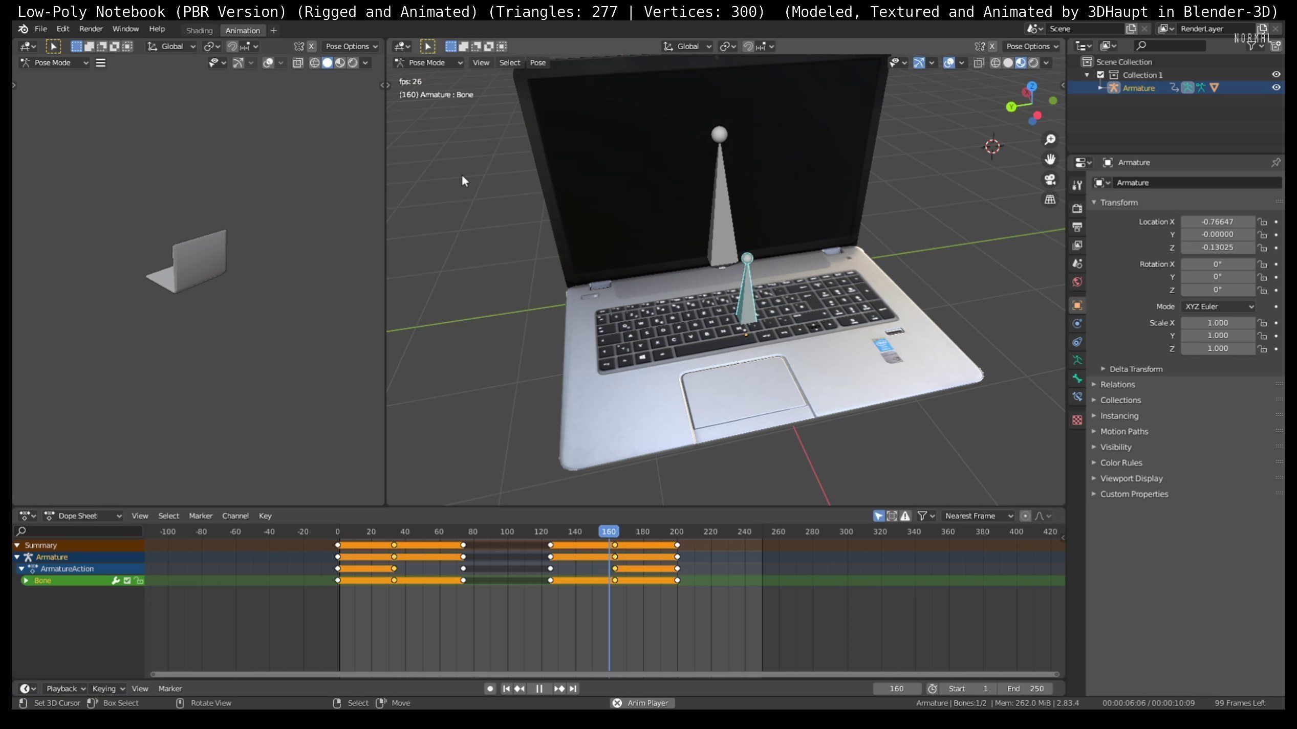 3D model Lowpoly Notebook Blender-29 Version VR / AR / low-poly | CGTrader