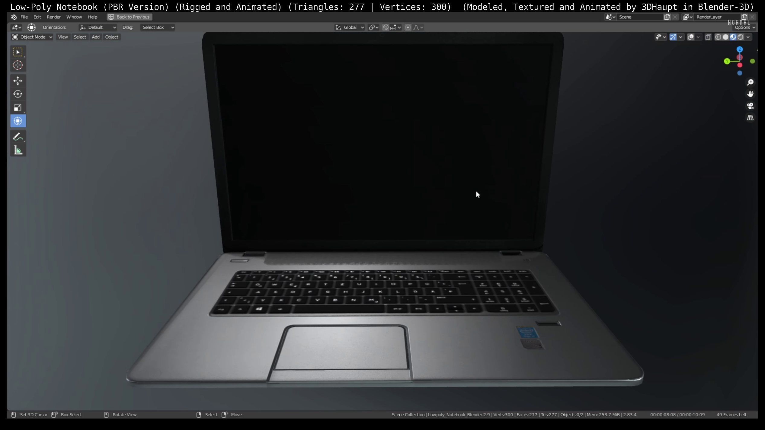 3D model Lowpoly Notebook Blender-29 Version VR / AR / low-poly | CGTrader