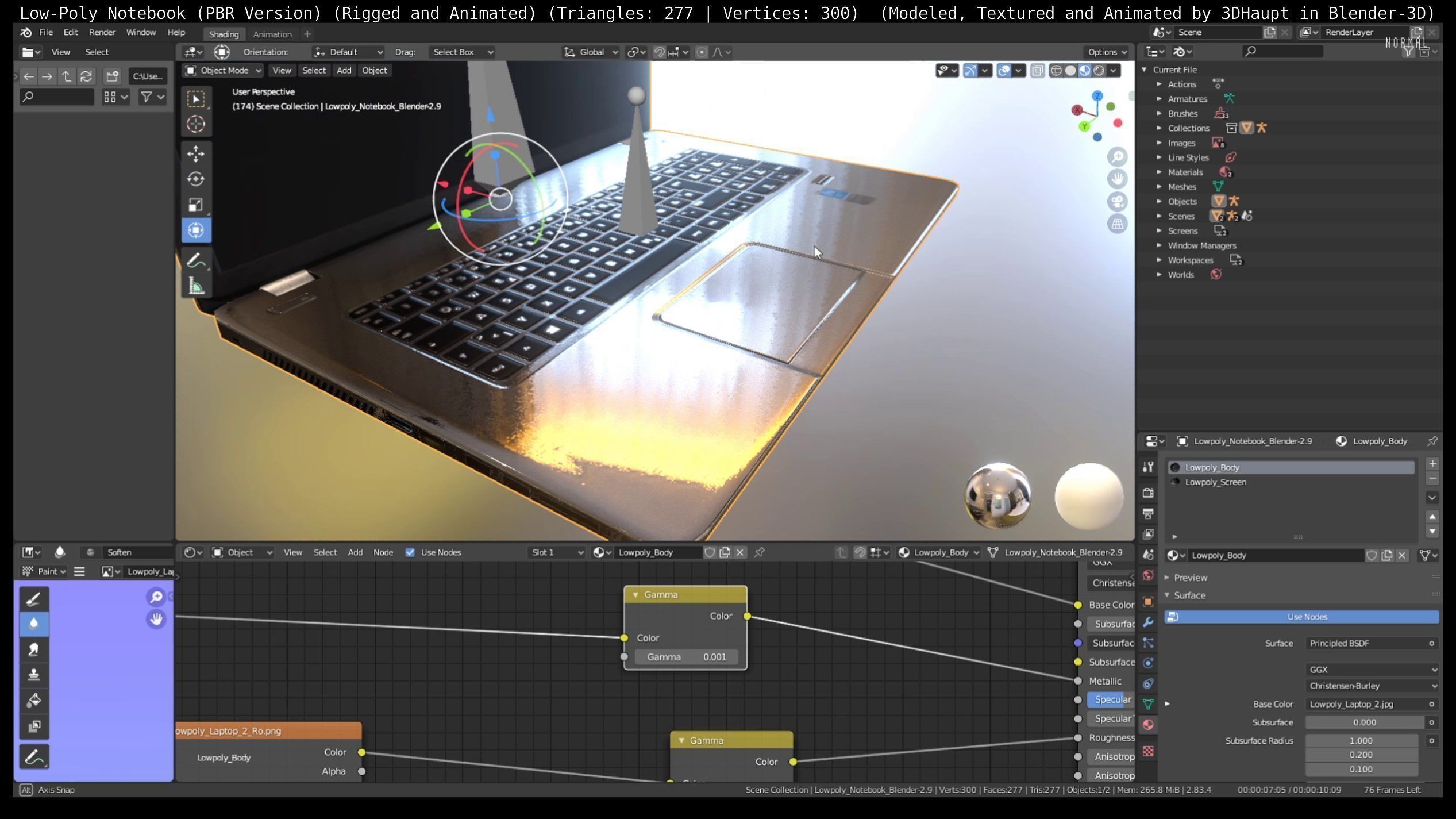 3D model Lowpoly Notebook Blender-29 Version VR / AR / low-poly | CGTrader