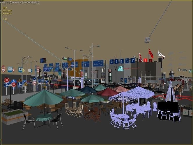 3D model Low poly street view VR / AR / low-poly | CGTrader