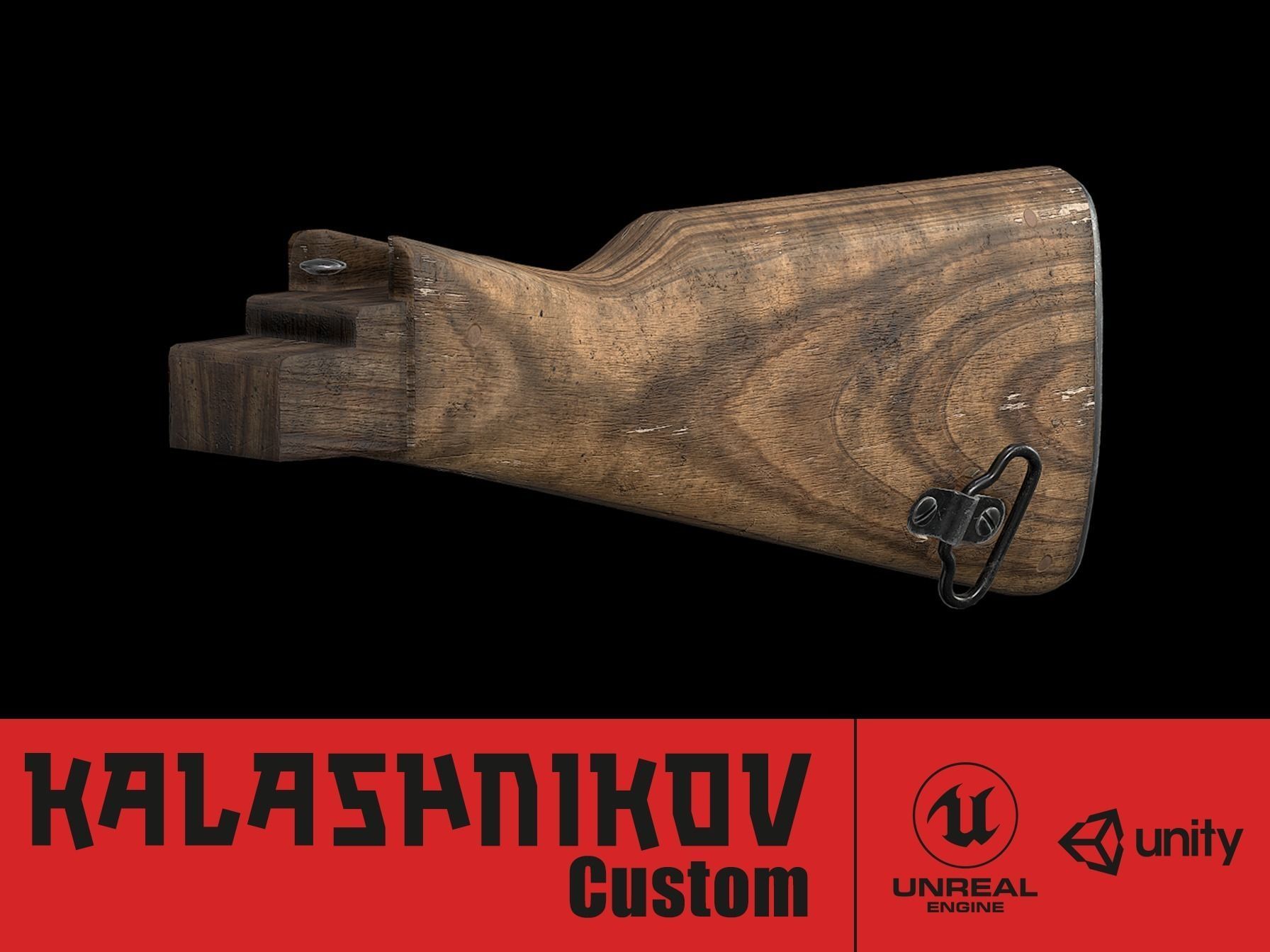 AK - STOCK - AKM WOOD STD 3D model | CGTrader