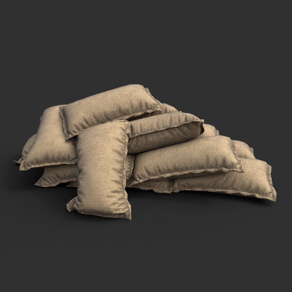 Low poly Sandbag Pack 200203 free VR / AR / low-poly 3D model | CGTrader