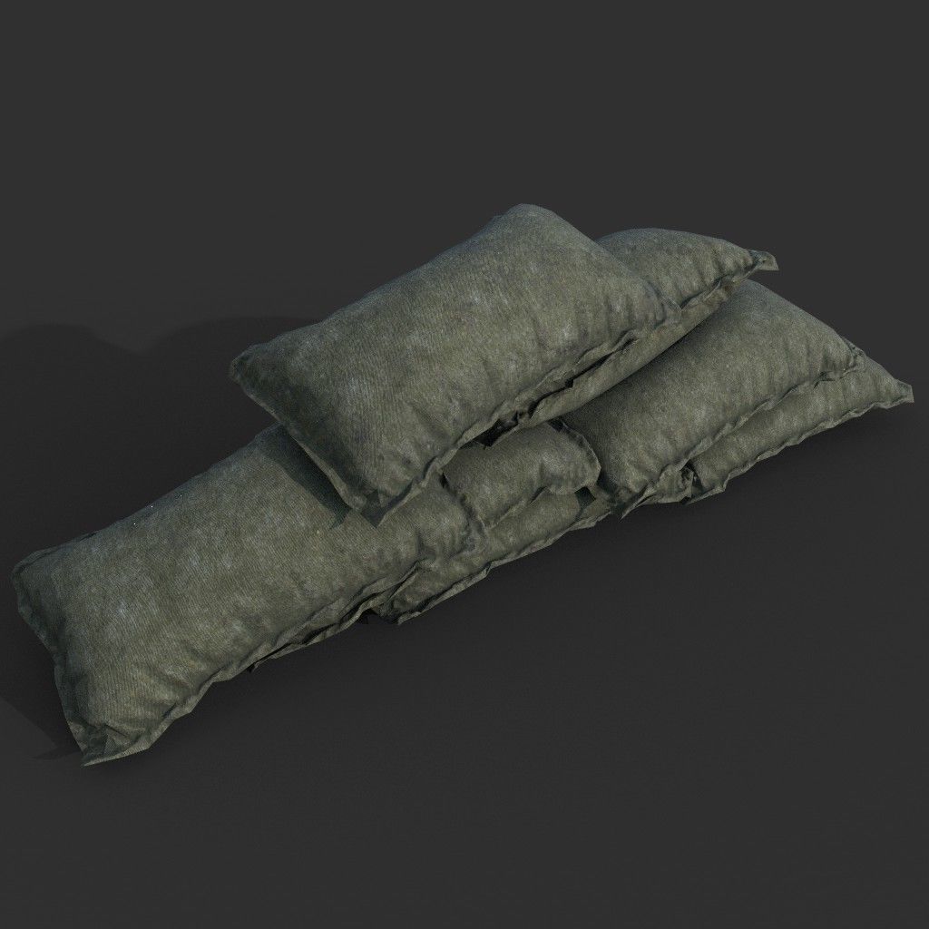Low poly Sandbag Pack 200203 free VR / AR / low-poly 3D model | CGTrader