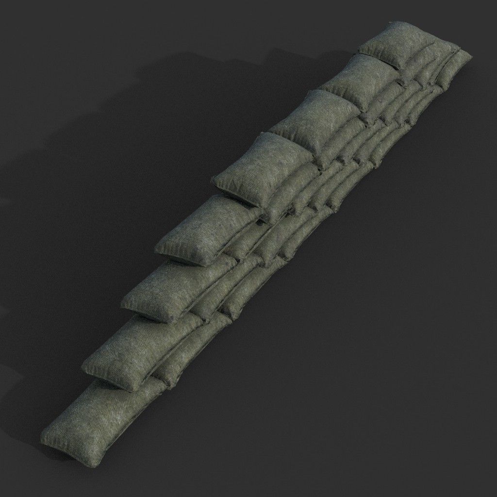 Low poly Sandbag Pack 200203 free VR / AR / low-poly 3D model | CGTrader