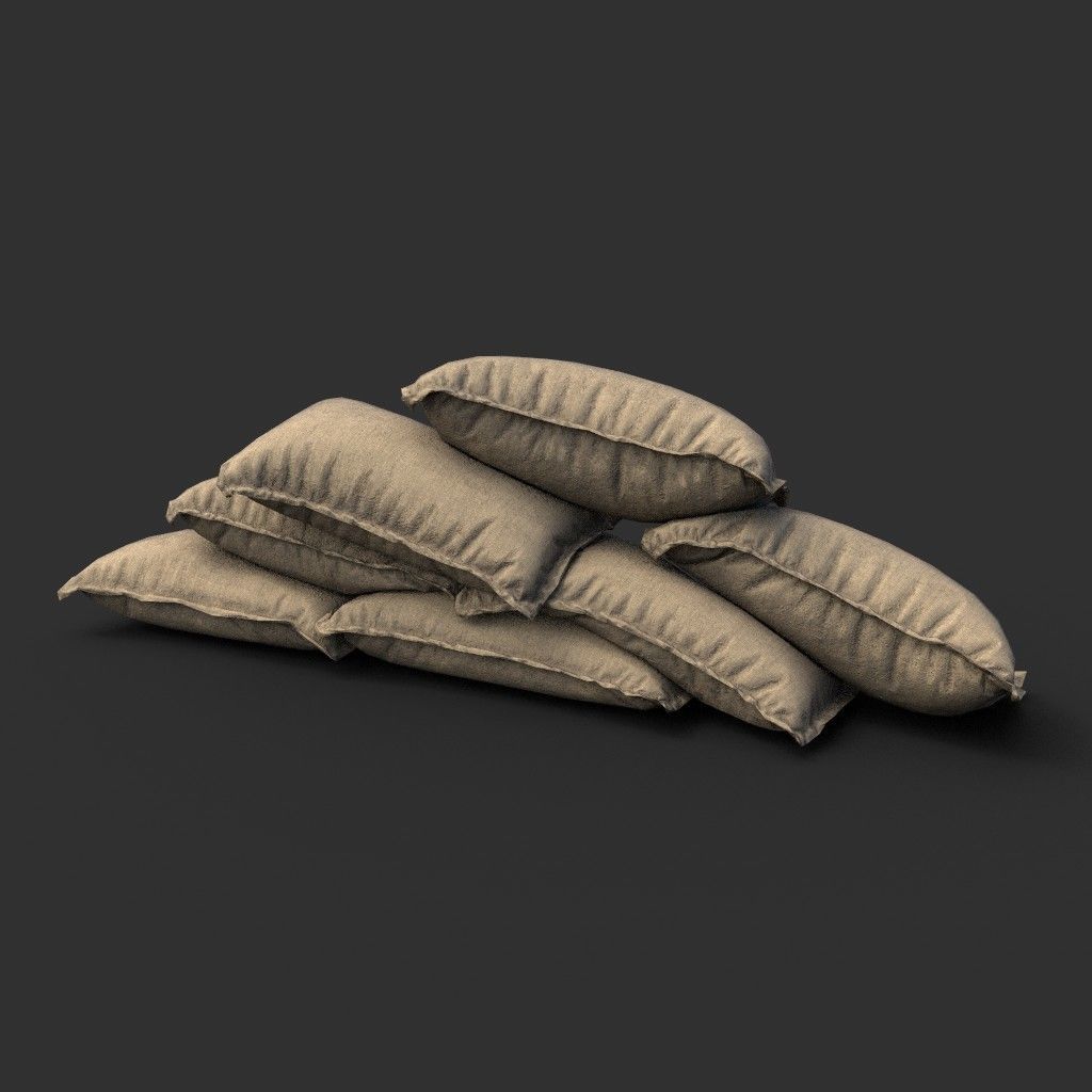 Low poly Sandbag Pack 200203 free VR / AR / low-poly 3D model | CGTrader