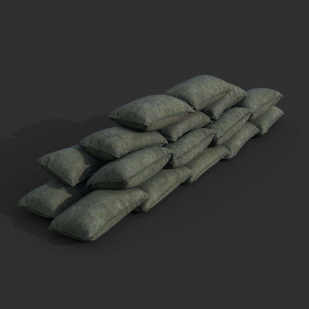 Low poly Sandbag Pack 200203 free VR / AR / low-poly 3D model | CGTrader