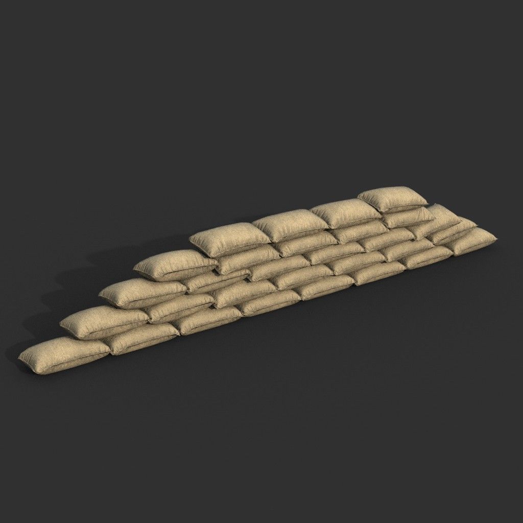 Low poly Sandbag Pack 200203 free VR / AR / low-poly 3D model | CGTrader