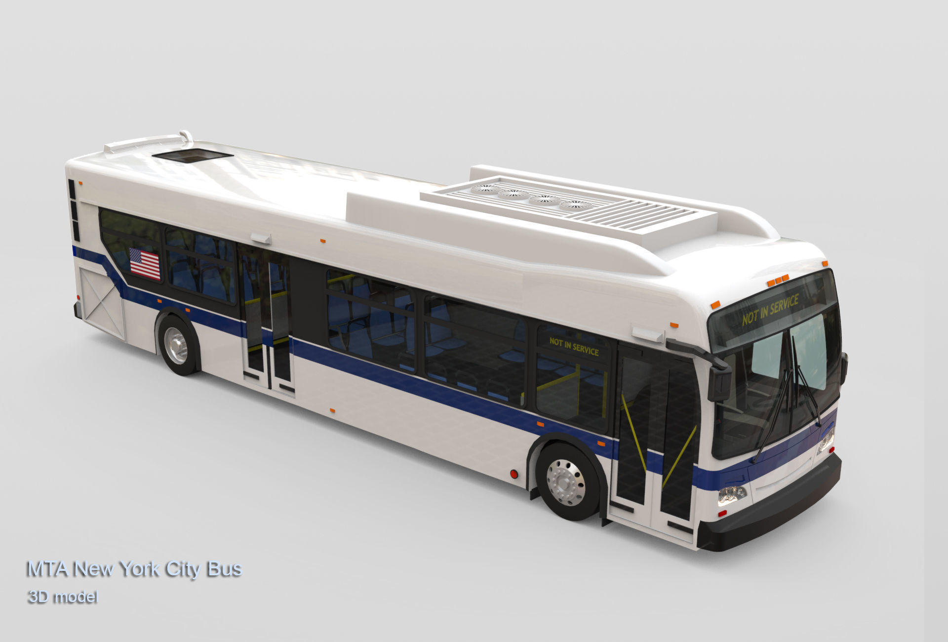 MTA New York City Bus 3D model rigged | CGTrader