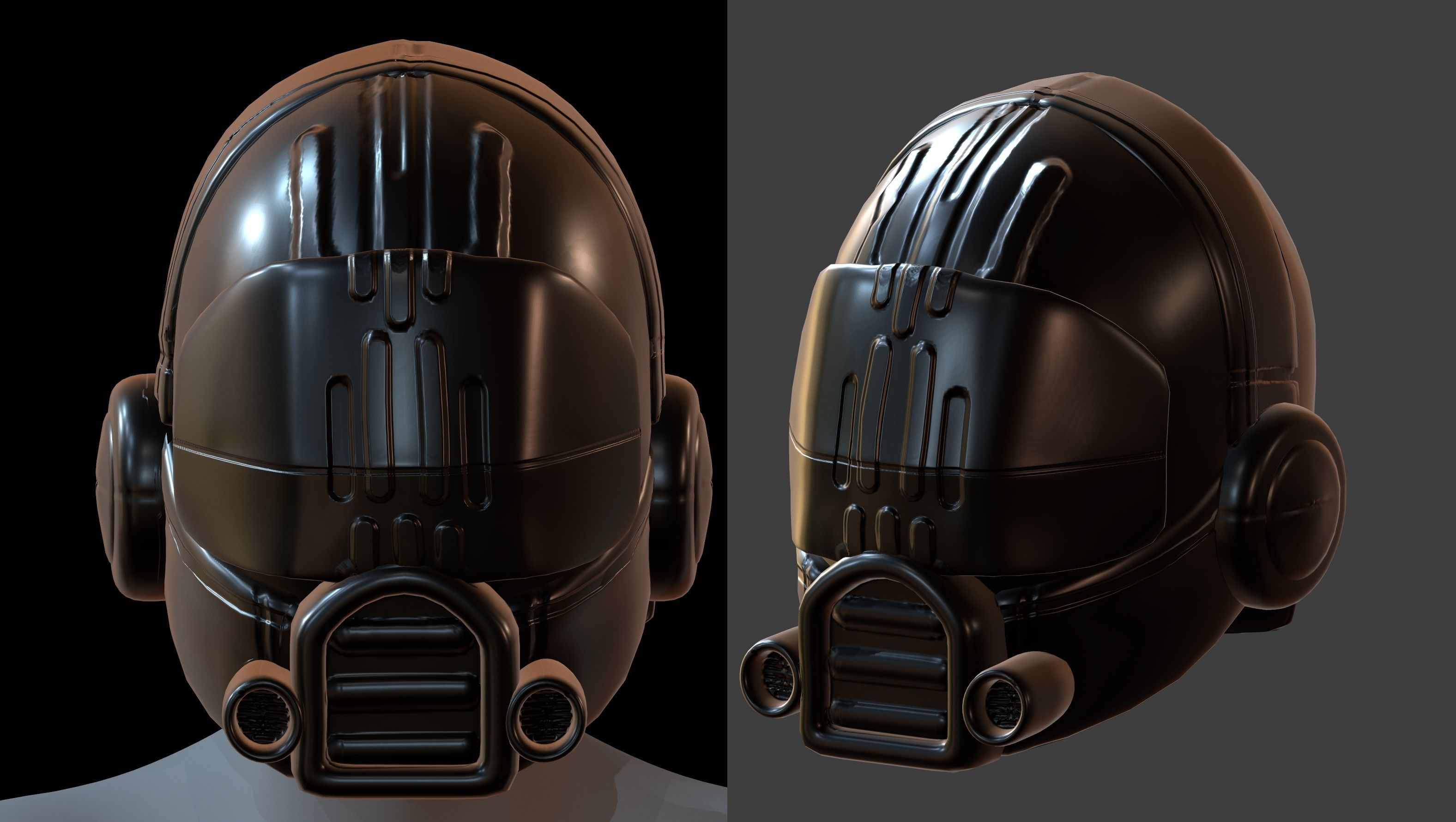 low-poly Helmet plastic mask protection Low-poly 3D model