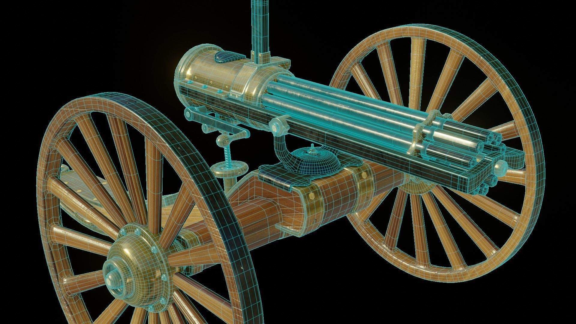 3D model Gatling Gun VR / AR / low-poly | CGTrader