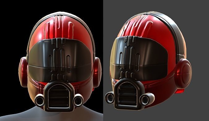 3D model Helmet plastic mask Low-poly 3D model Low-poly 3D model VR ...