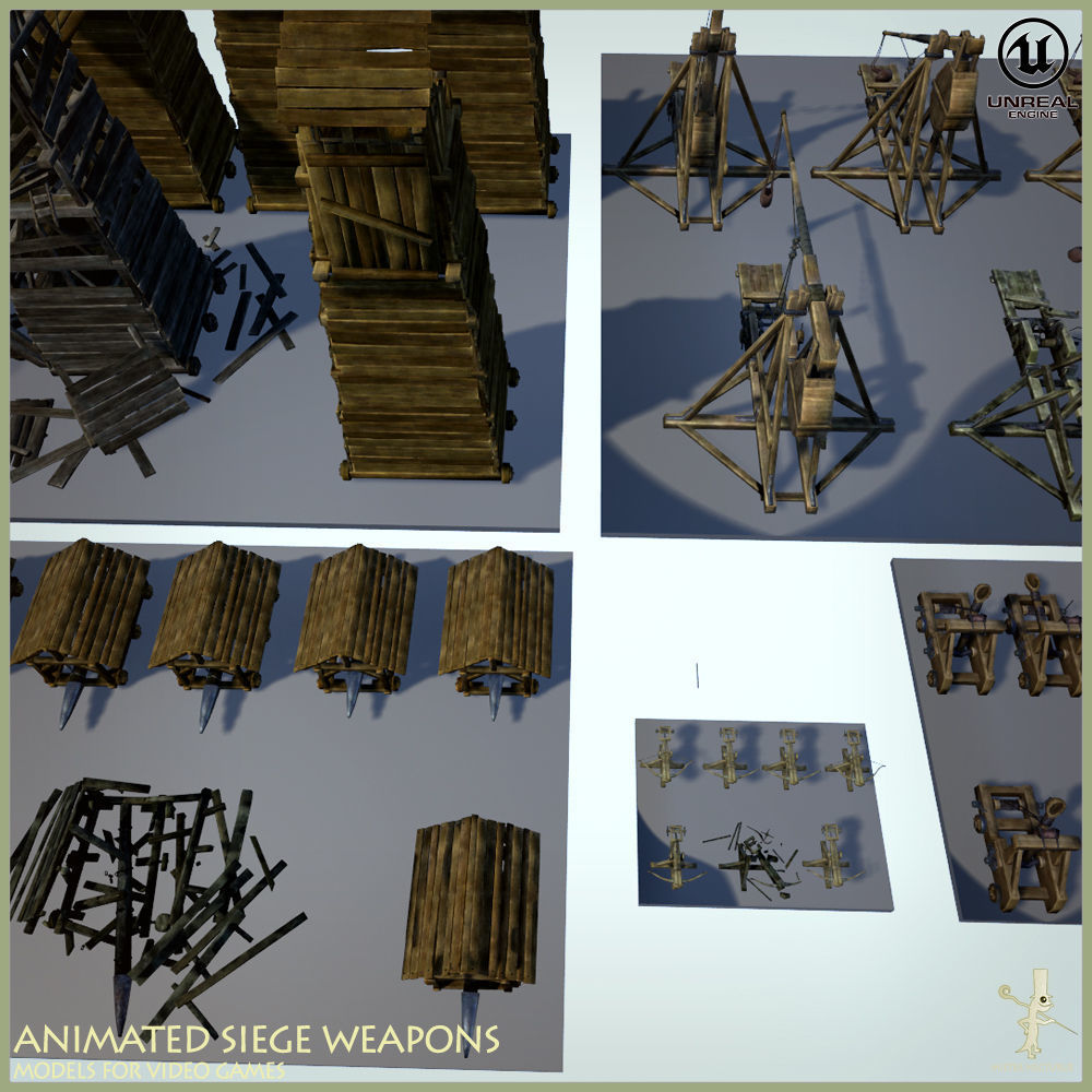 3D model Animated Siege Weapons VR / AR / low-poly | CGTrader