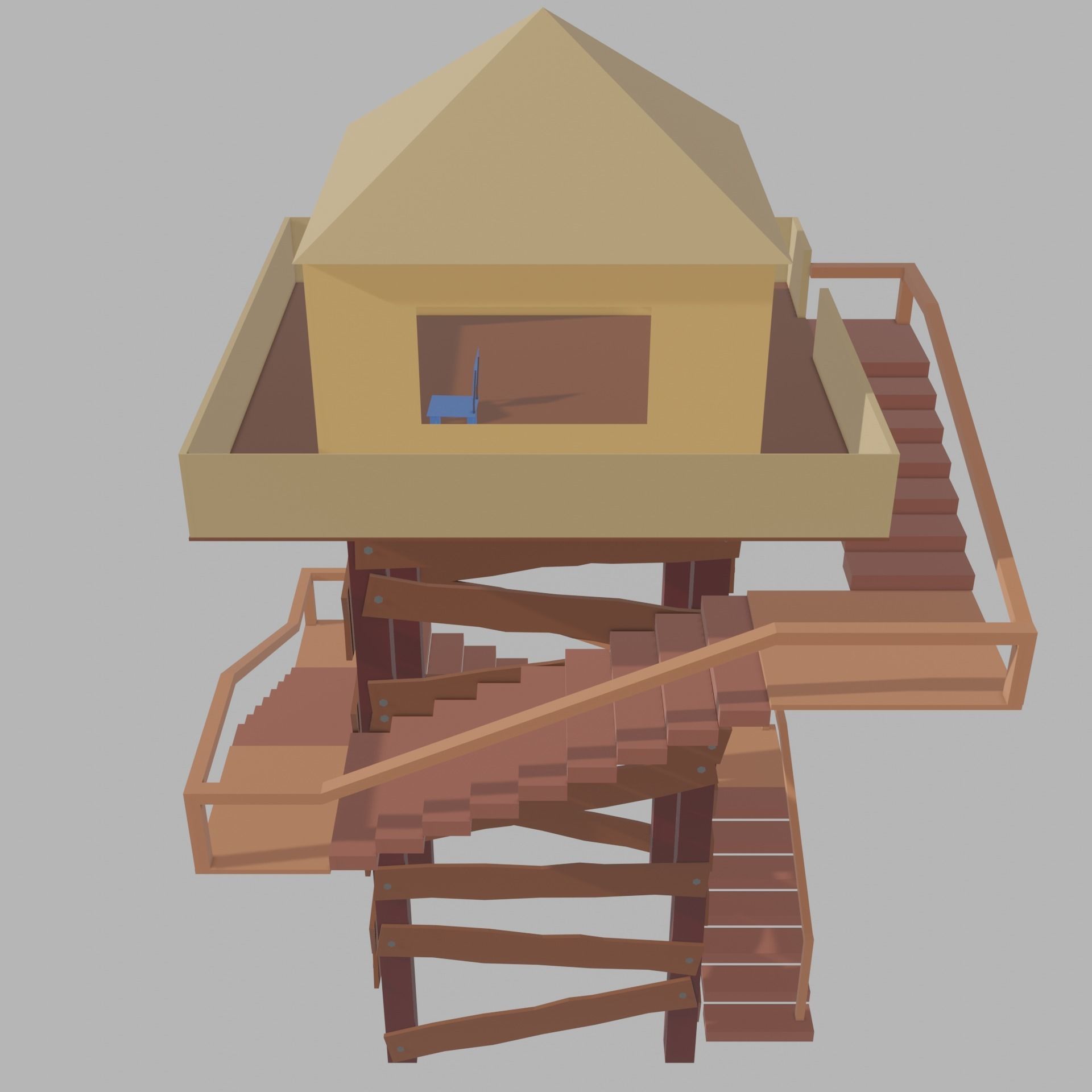 low poly watch tower free VR / AR / low-poly 3D model | CGTrader