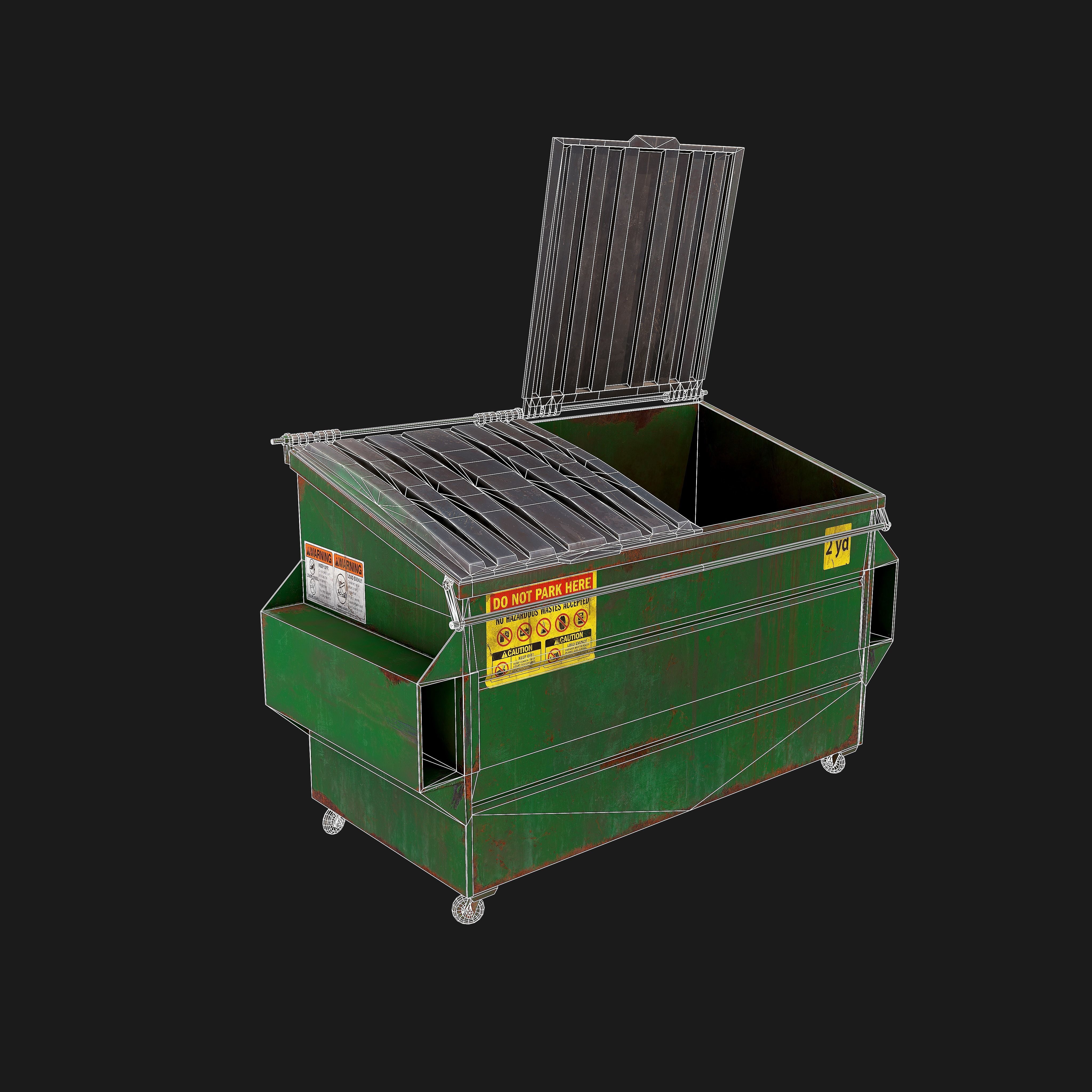 3D model Garbage Dumpster With Trash VR / AR / low-poly | CGTrader