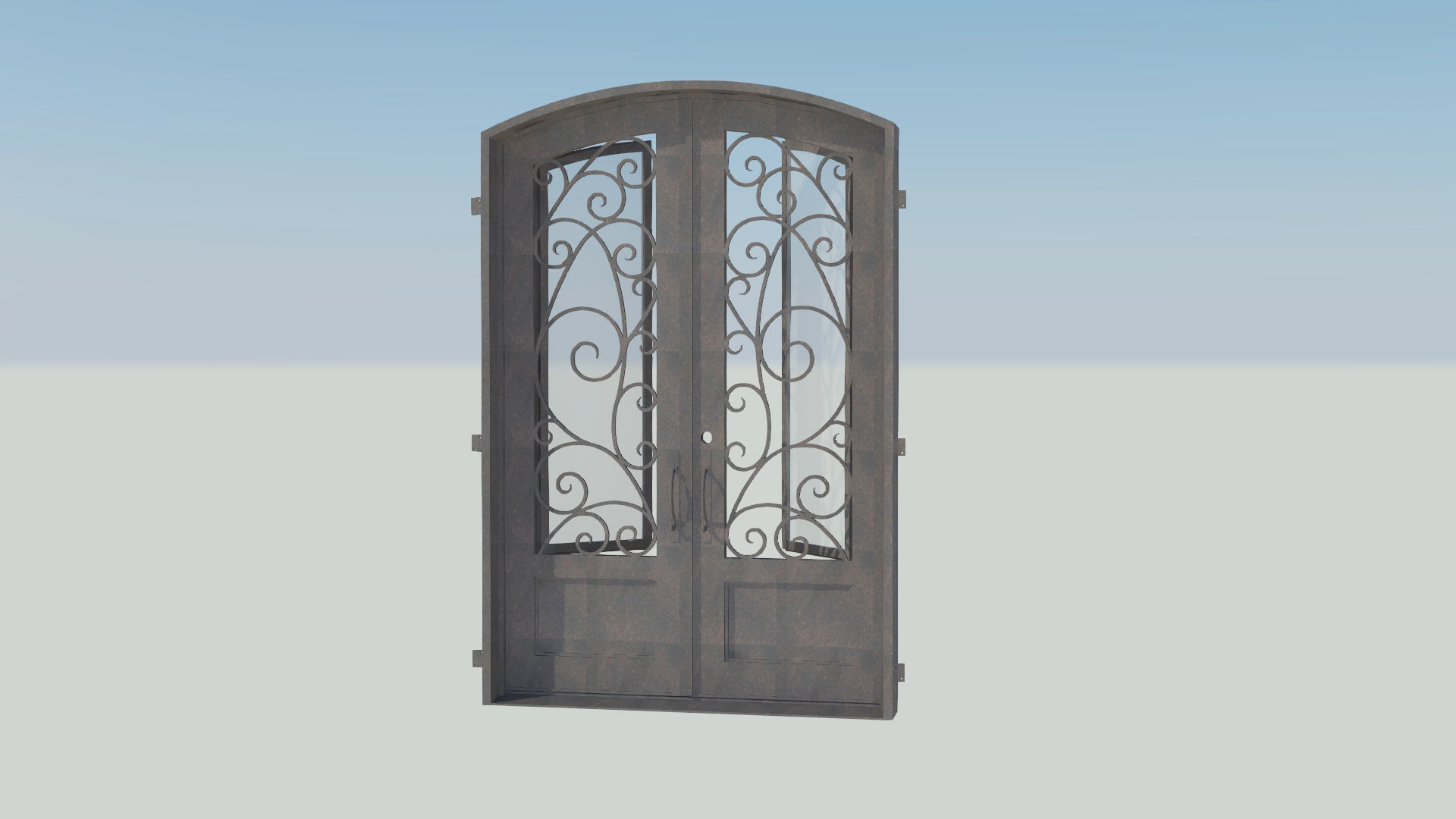 Iron Doors Double Door 3D model DWG
