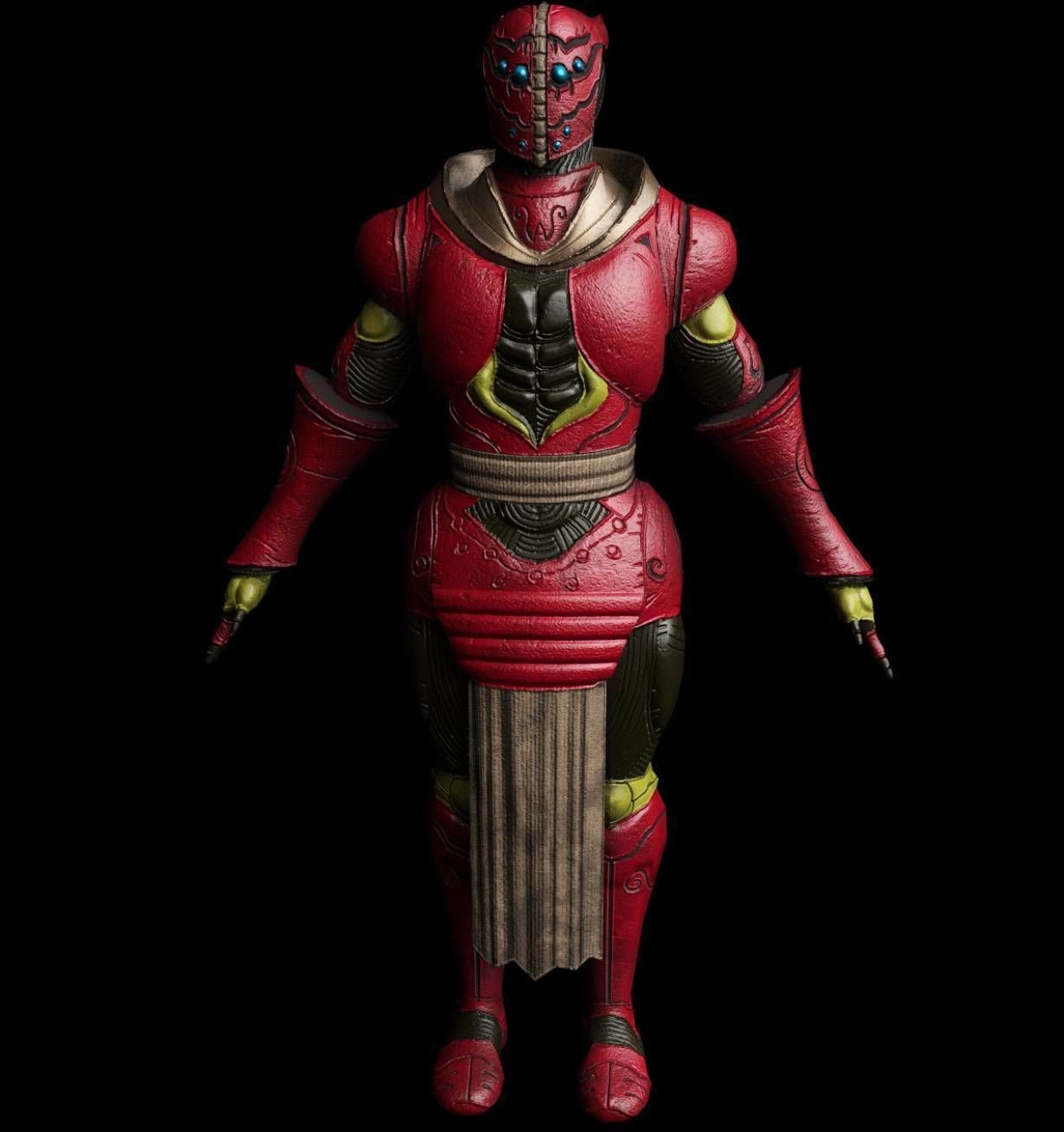 3D model dark hero red enforcer VR / AR / low-poly | CGTrader