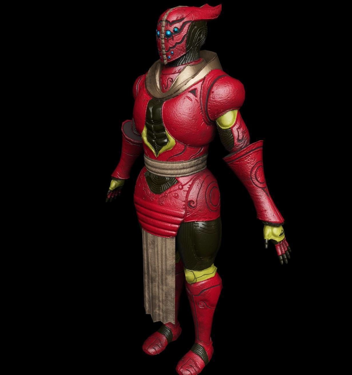 3D model dark hero red enforcer VR / AR / low-poly | CGTrader