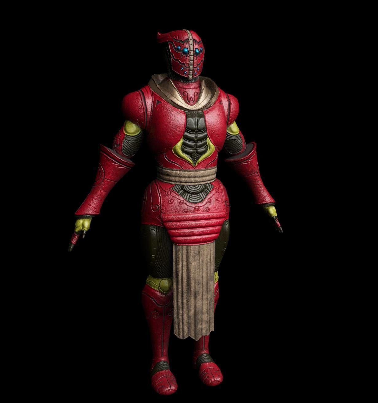 3D model dark hero red enforcer VR / AR / low-poly | CGTrader