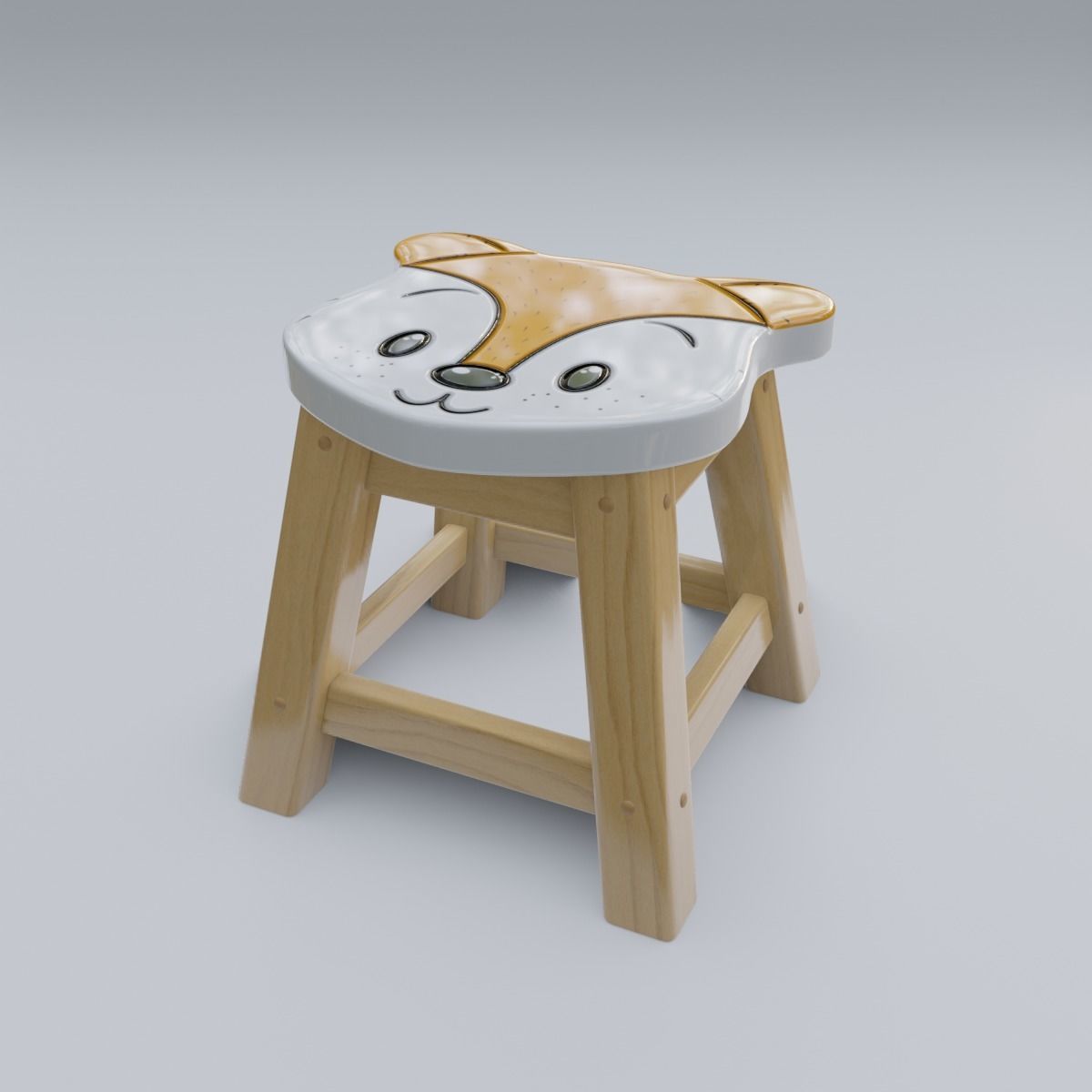 Child Step Stool Fox 3D model | CGTrader
