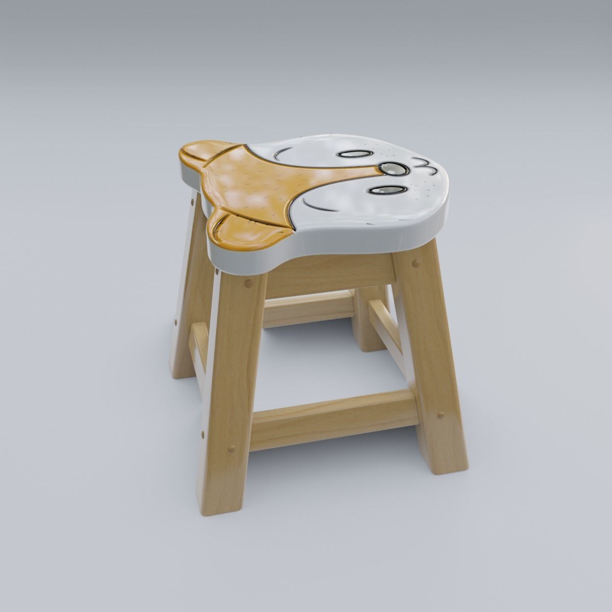 Child Step Stool Fox 3D model | CGTrader