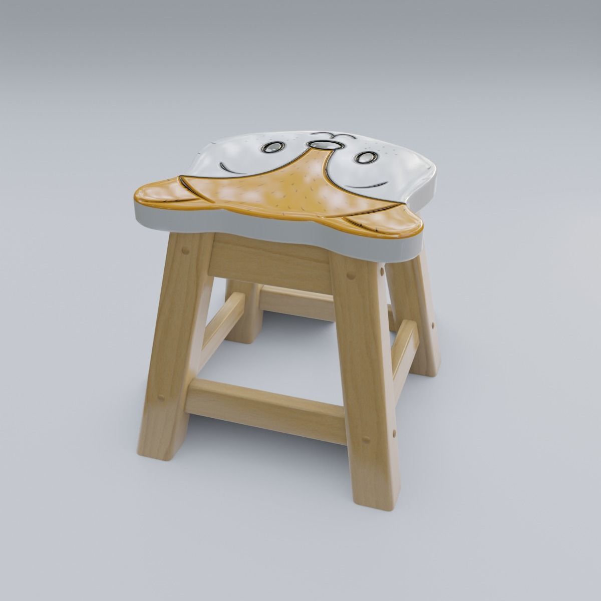 Child Step Stool Fox 3D model | CGTrader