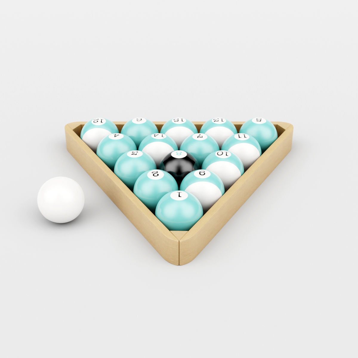 Wood Pool Triangle and Ball Set 3D model | CGTrader