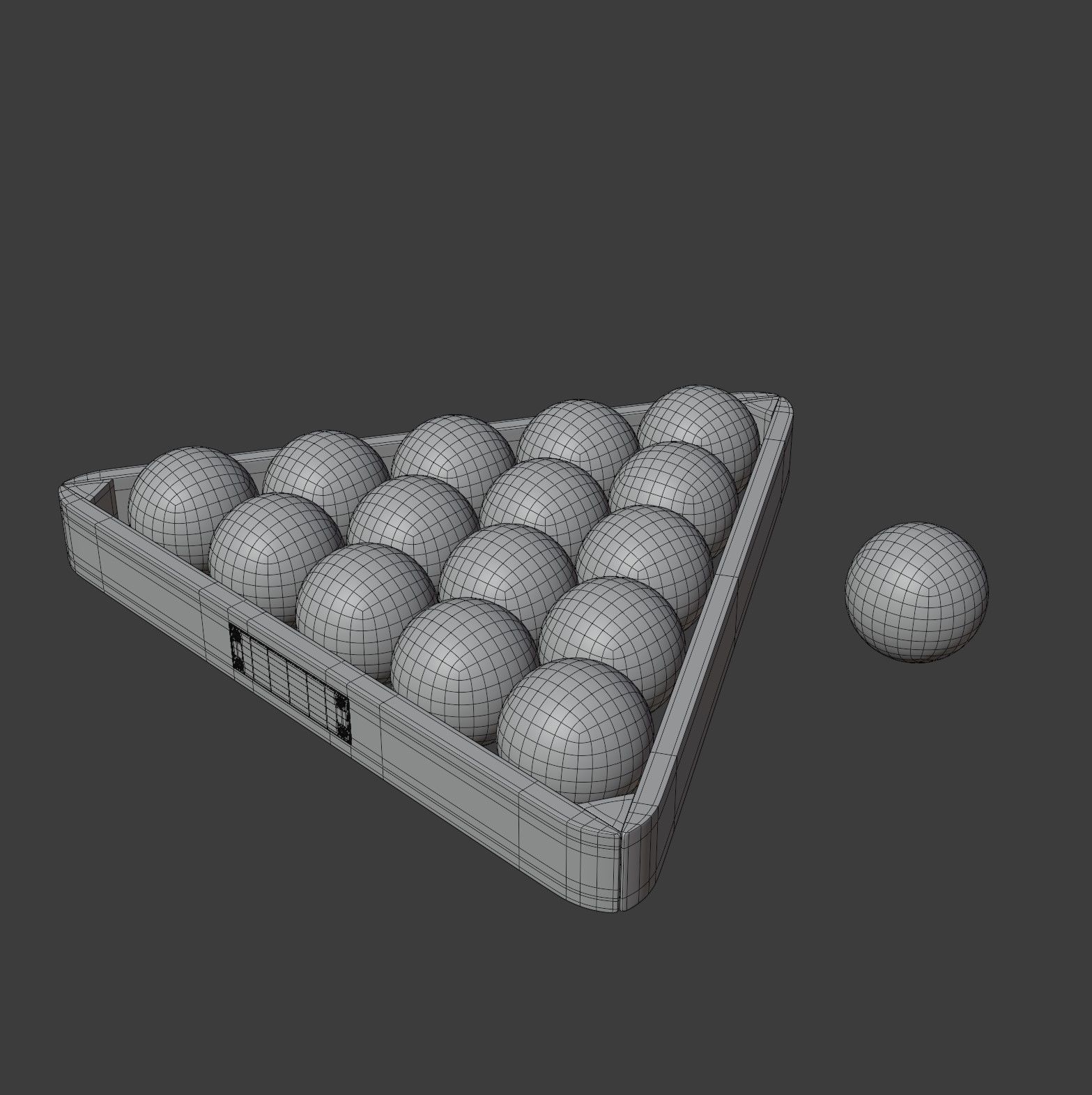 Wood Pool Triangle and Ball Set 3D model | CGTrader