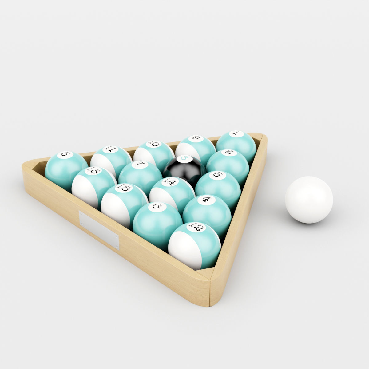 Wood Pool Triangle and Ball Set 3D model | CGTrader