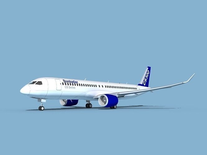 Bombardier CS300 3D model rigged | CGTrader