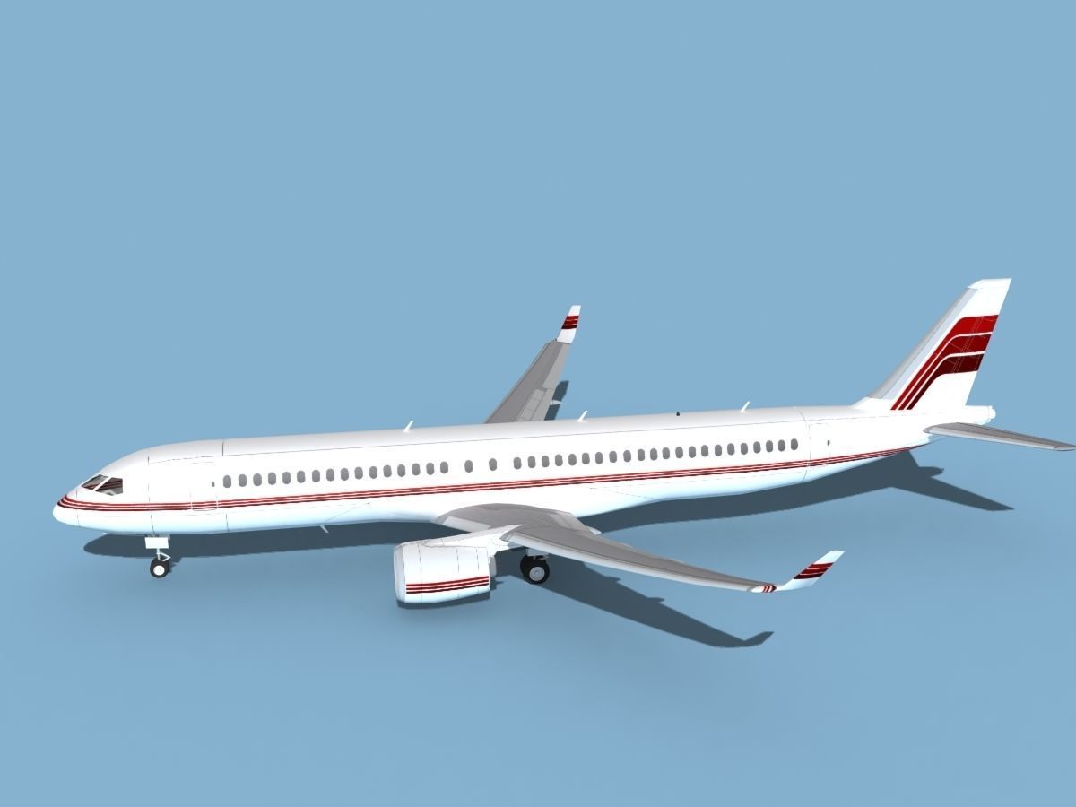 Airbus A220-300 Corporate 1 3D model rigged | CGTrader