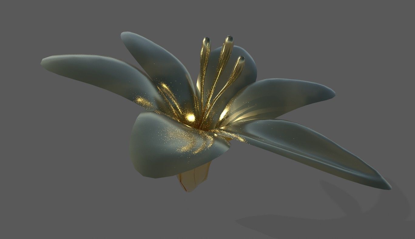 A Single Golden Flower free 3D model | CGTrader
