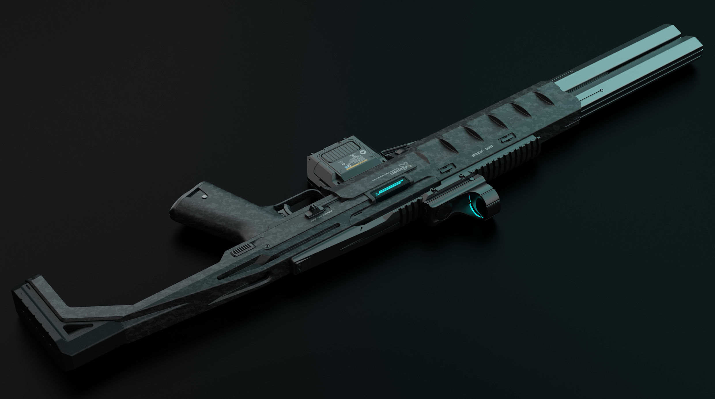 QBS-2000 gun with handle 3D model | CGTrader