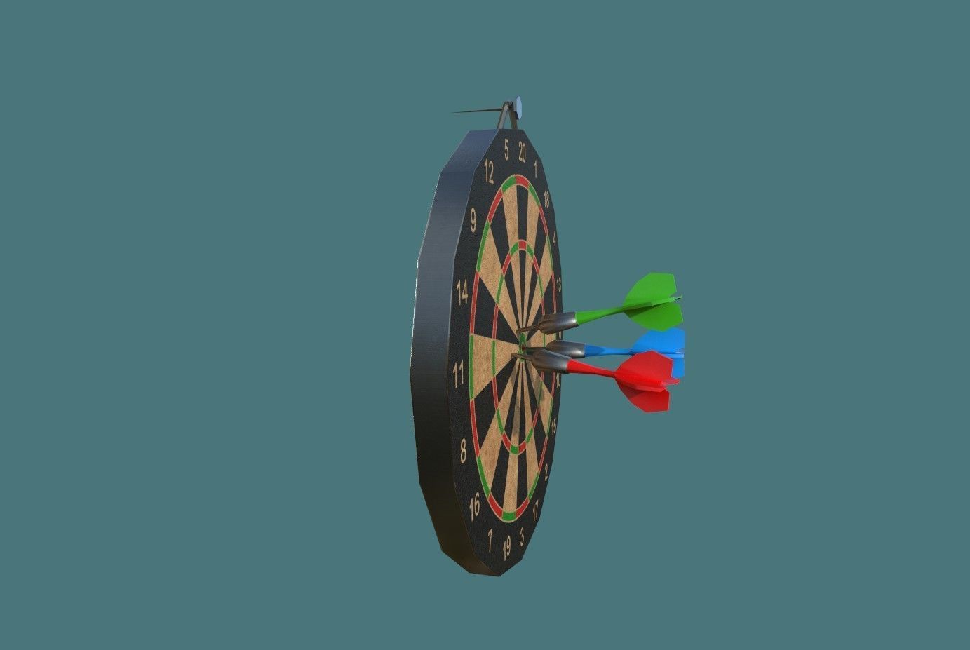 3D model Dartboard dart board with three darts VR / AR / low-poly ...