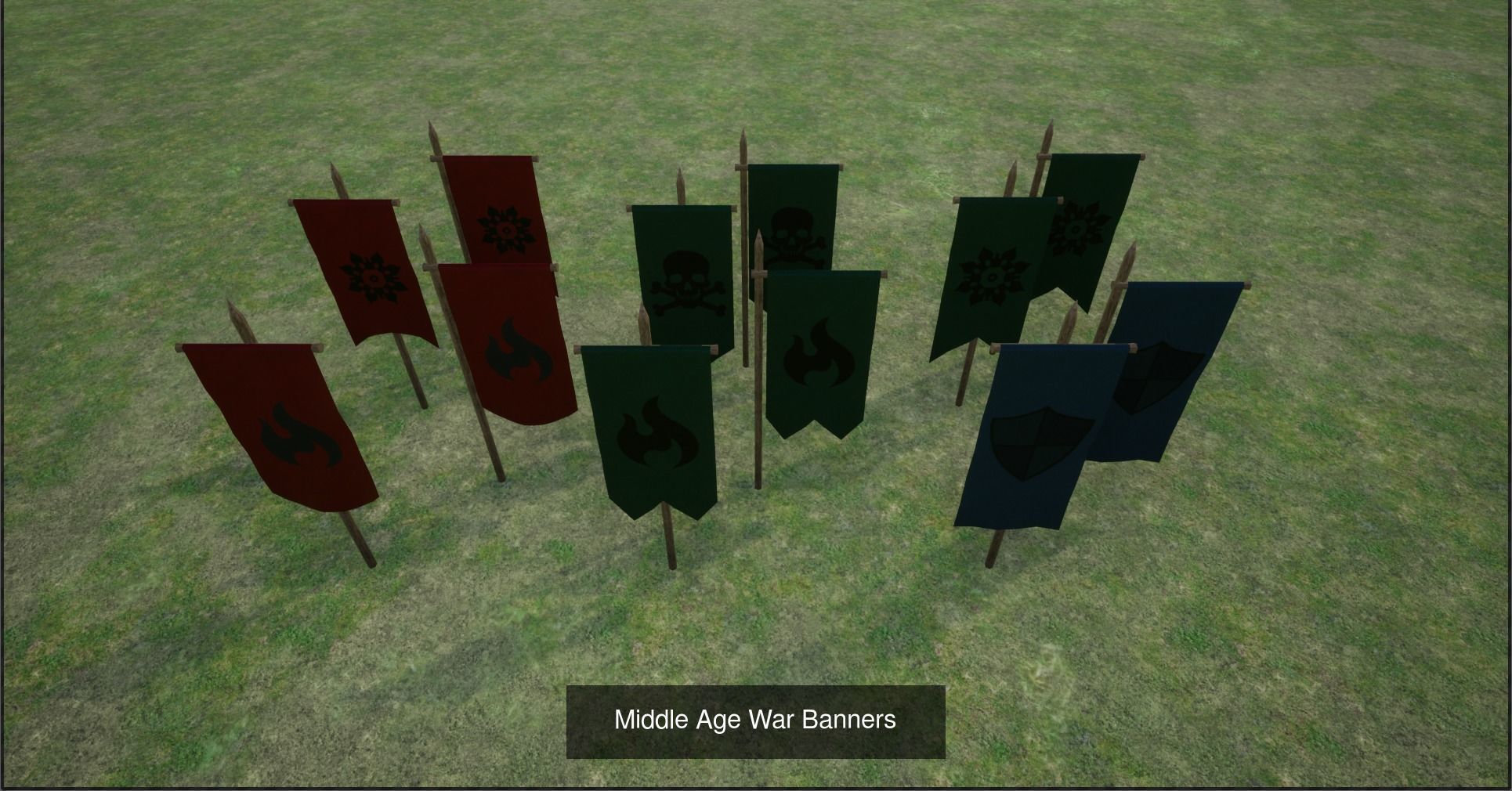 Medieval War Banner Collection VR / AR / low-poly | CGTrader
