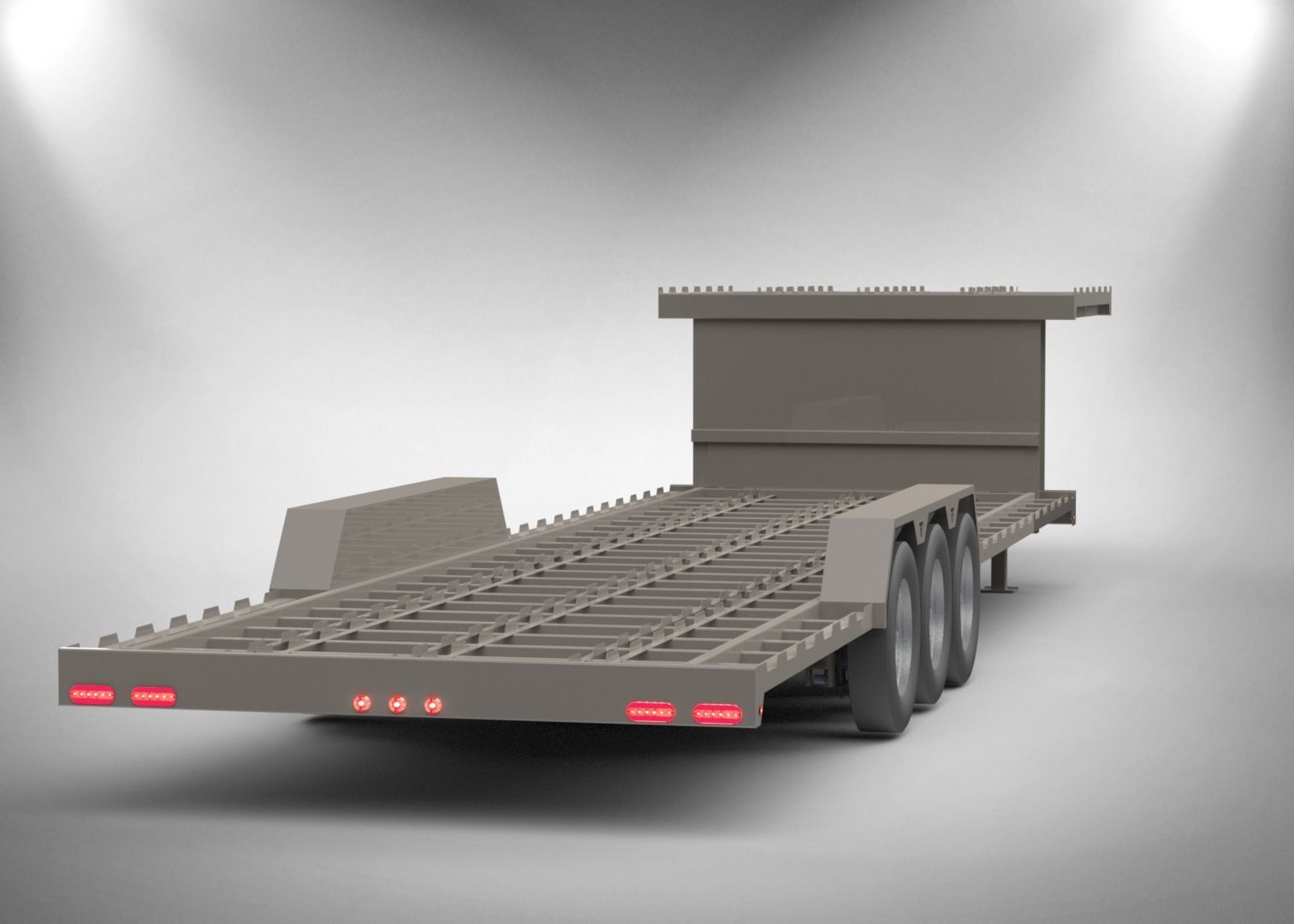 Trailer flatbed - flatbed free 3D model | CGTrader
