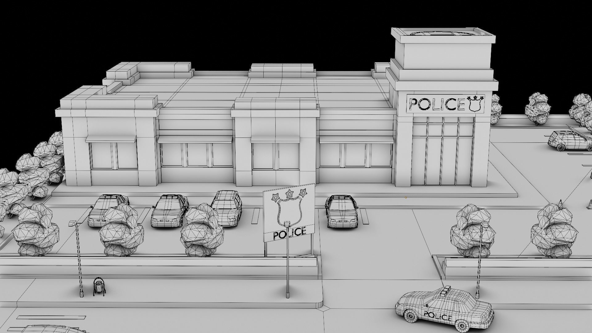 3D model Low poly Police Station VR / AR / low-poly | CGTrader