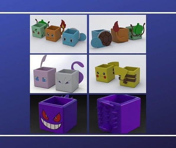 POKEMON PACK MACETAS FLOWERPOT 3D model 3D printable | CGTrader