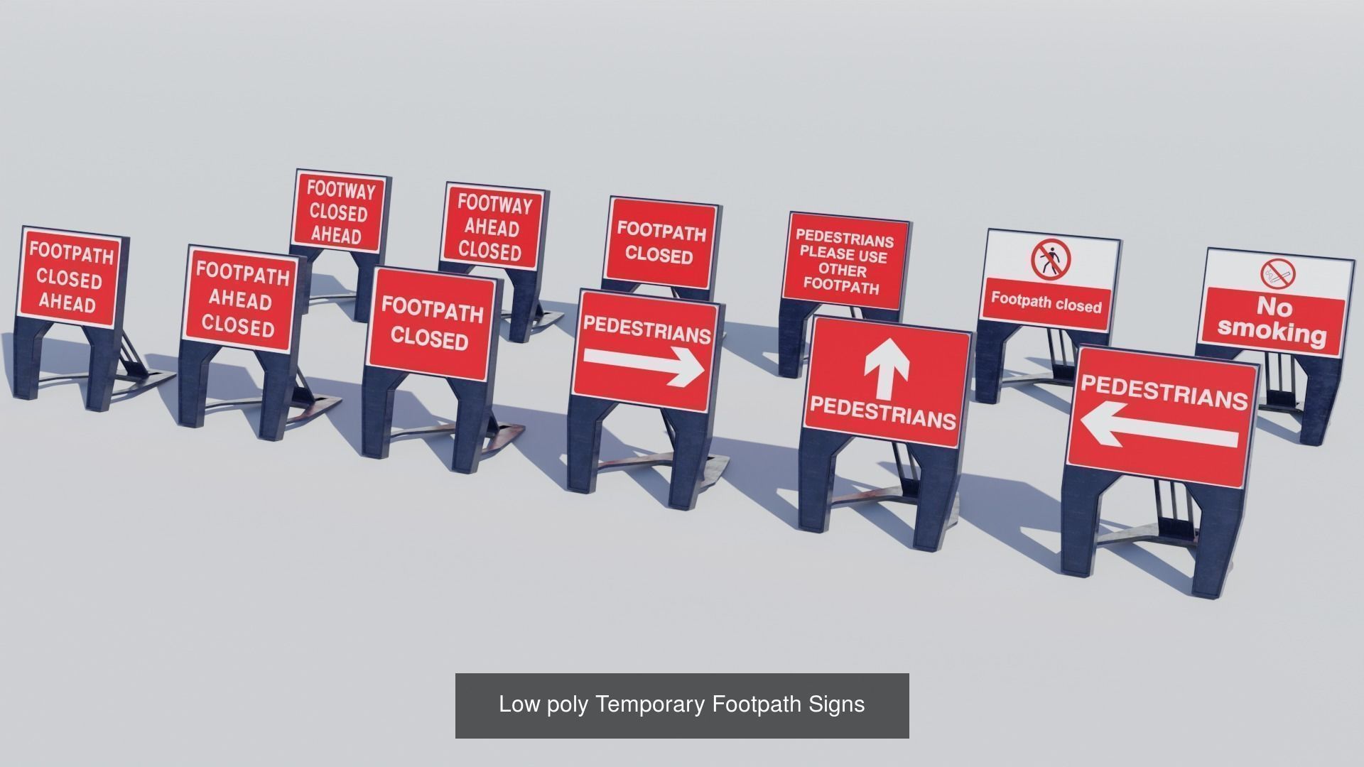 A comprehensive collection of UK traffic signs - Low poly PBR | CGTrader
